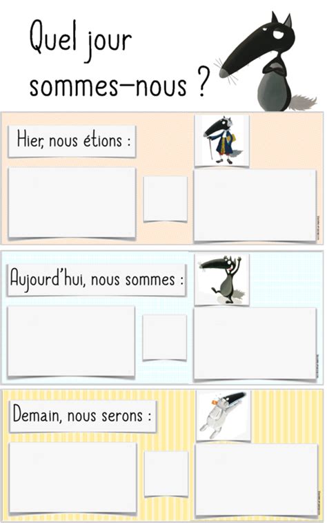 Affichage Hier Aujourd Hui Demain En Maternelle