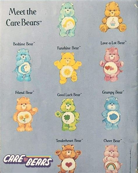 Carebear Names Care Bears Characters Names All The Care Bears Names