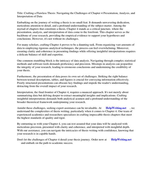 Sample Thesis Chapter 4 Presentation Analysis Interpretation Data Pdf