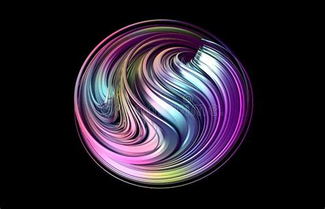 Twisted Circle Shape Abstract 3d Render Stock Illustration Illustration Of Render Circle