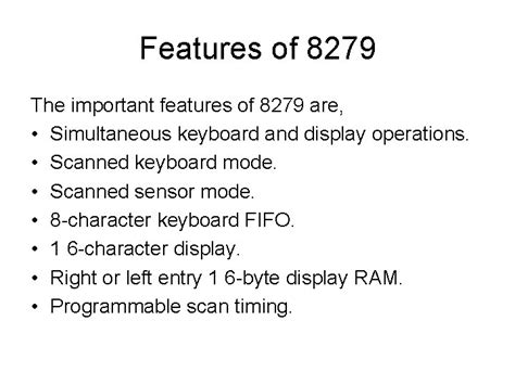 Keyboarddisplay Controller Intel 8279 Features Of 8279 The