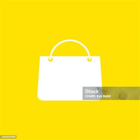 노란 배경에 쇼핑백 아이콘입니다 벡터 일러스트 레이 션 가방에 대한 스톡 벡터 아트 및 기타 이미지 가방 고객 구매