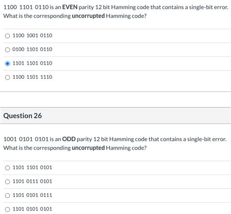 Solved 1100 1101 0110 Is An EVEN Parity 12 Bit Hamming Code Chegg