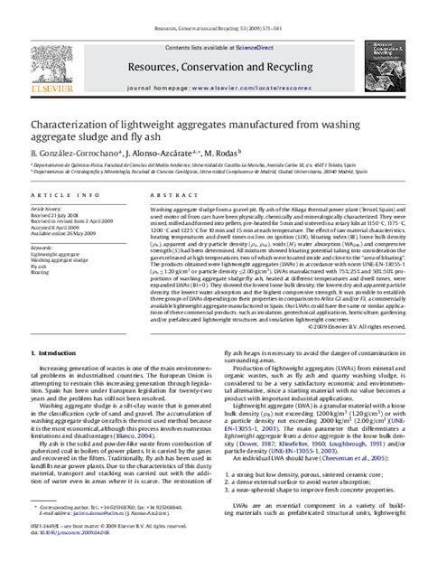 Pdf Characterization Of Lightweight Aggregates Manufactured From