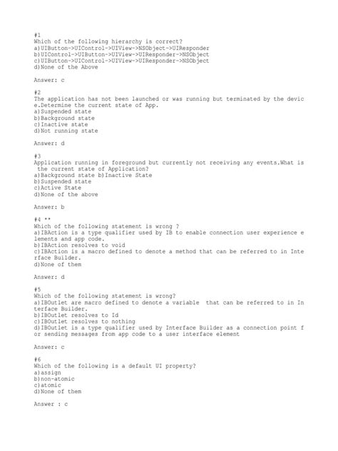 ios interview questions mcq pdf