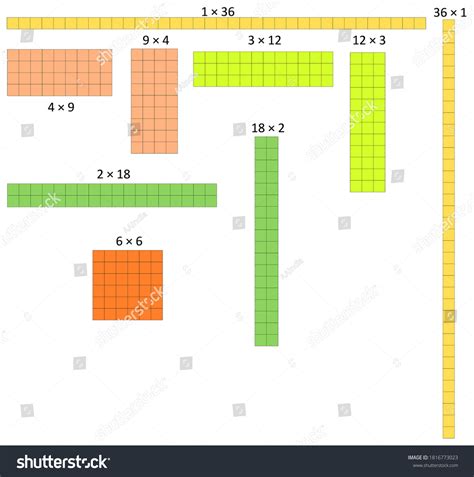 Factor Pairs Shown Using Arrangement Square Stock Vector Royalty Free 1816773023 Shutterstock