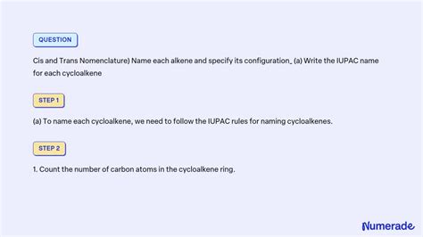 Solved Cis And Trans Nomenclature Name Each Alkene And Specify Its Configuration A Write The