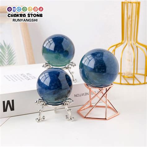 천연 블루 그린 형석 크리스탈 구체 매직 크리스탈 볼 치유 원석 점술 명상 홈 오피스 장식 선물 1 개 Aliexpress