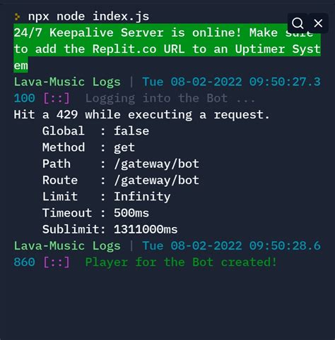 my bot dont work when starting on replit · issue 97 · tomato6966