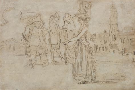 Figure Caricaturali In Una Piazza By Felice Giani Art Salon