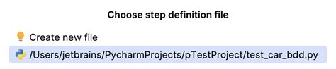 Create Step Definitions PyCharm Documentation