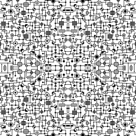 Seamless Hi Tech Electronic Vector Pattern Stock Vector Illustration