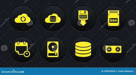 Set Calendar And Clock SSD Card Hard Disk Drive HDD Database Floppy Backup And Cloud