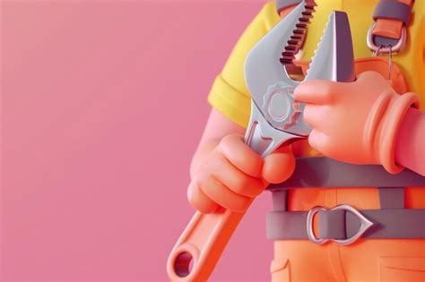 Premium Photo D Style Cute Cartoon Character Of A Construction Worker