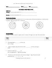 Understanding Accuracy And Precision In Scientific Measurements Course Hero