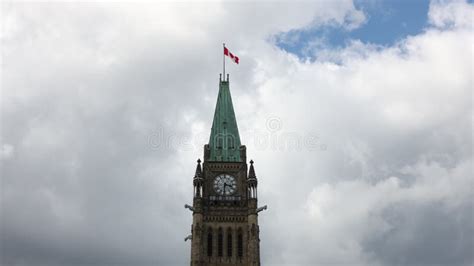 Peace Tower Of Canadian Parliament In Ottawa Canada Stock Video