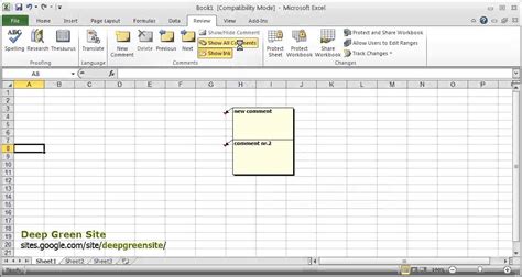 Ms Excel 2010 How To Displayhide All Comments Youtube