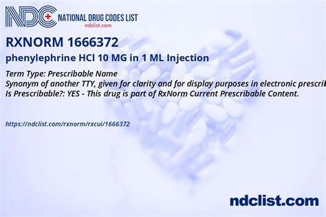 Rxnorm 1666372 Phenylephrine Hcl 10 Mg In 1 Ml Injection
