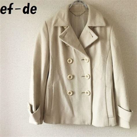 Ef De 【人気】ef De エフデ アンゴラ混ピーコート ベージュ サイズ9 レディースの通販 By 古着ducas Shop