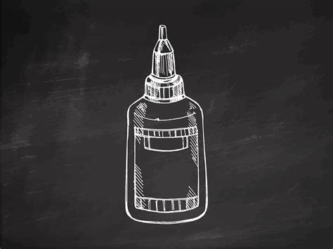 Hand Drawn School And Office Tools Illustration Detailed Retro Glue