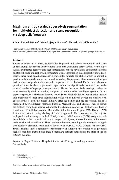 PDF Maximum Entropy Scaled Super Pixels Segmentation For Multi Object