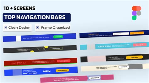 Top Navigation Bars Ui Design Template Figma