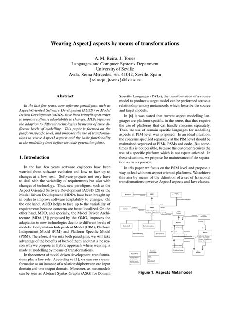 Pdf Weaving Aspectj Aspects By Means Of Transformations