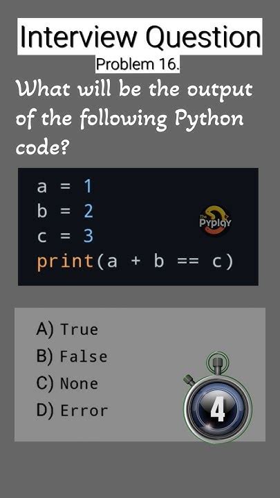 Python 🐍 Mcq 16 Interview Coding 💻 Problem The Pyplay Thepyplay