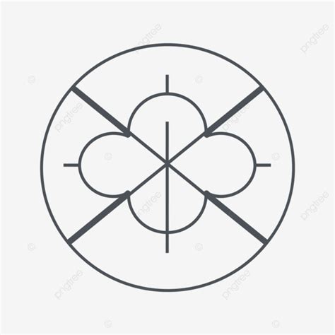Blackline Logo Of A Cross With Two Circles Vector Lineal Icon Huski