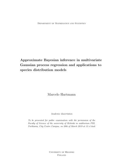 Article V Approximate Bayesian Inference In Multivariate Gaussian Process Regression And Ap