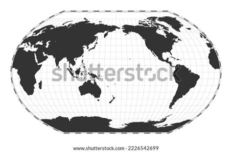 Vector World Map Kavrayskiy Vii Pseudocylindrical Stock Vector Royalty Free 2226542699