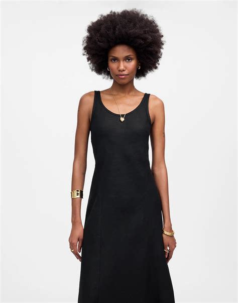 Scoopneck Sleeveless Midi Dress In 100 Linen Madewell