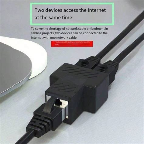 2 Utilizados Juntos 1 A 2 Adaptador Divisor Ethernet Gigabit Conversor Ethernet Conector