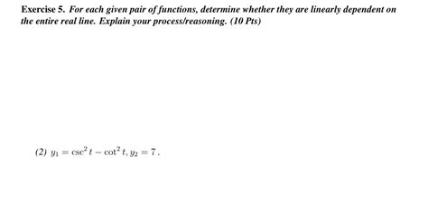Solved Exercise 5 For Each Given Pair Of Functions