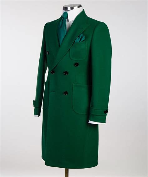 Mens Green Double Breasted Coat Stevepalmerstore