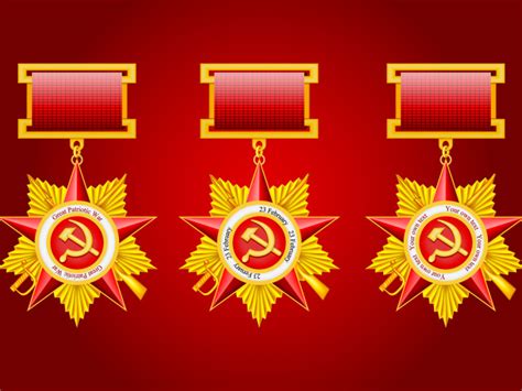 Три красные звезды 23 февраля - обои для рабочего стола, картинки, фото