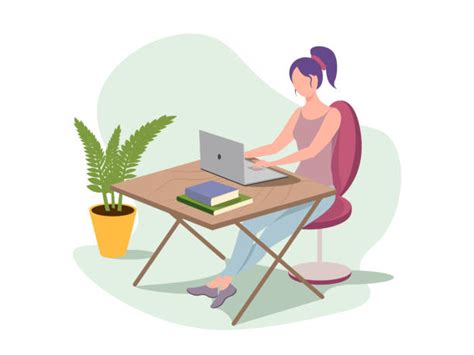170 Programmer Coding Laptop Computer Work Desk Freelancer Sitting On Table Stock Illustrations