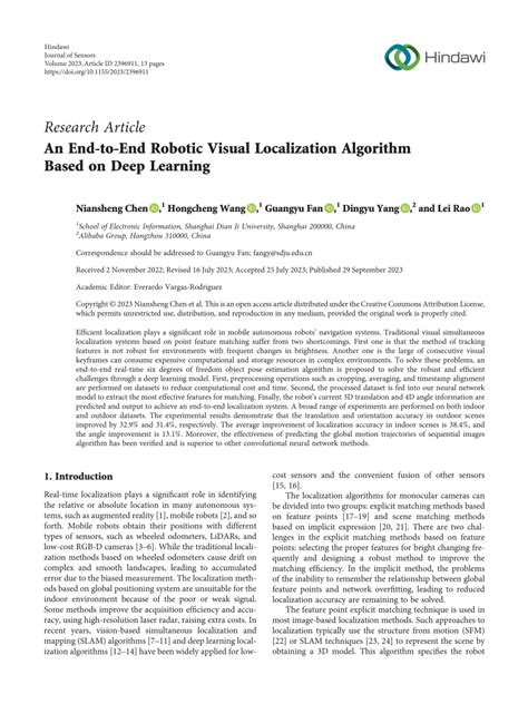 Pdf An End To End Robotic Visual Localization Algorithm Based On Deep Learning