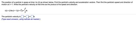 Solved The Position Of A Particle In Space At Time T Is R T Chegg Com