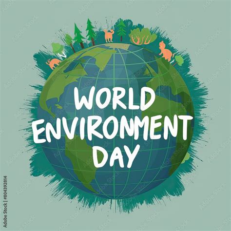World Environment Day Poster Leaf Plant World Environment Day Vector