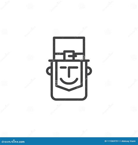 Leprechaun Head With Hat Outline Icon Stock Vector Illustration Of Graphics Shamrock 111069751