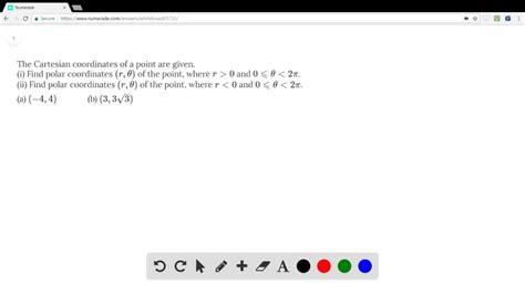 the cartesian coordinates of a point are given i find polar