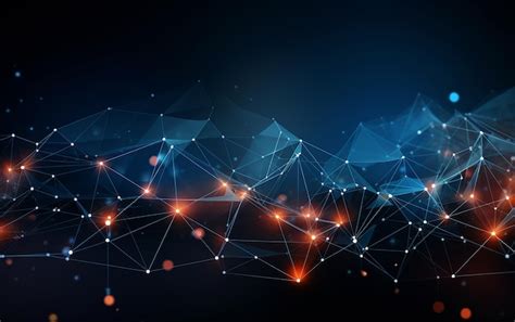 Premium Photo Connected Triangles With Lines And Dots Pattern