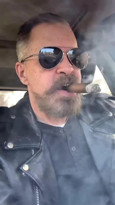 Leather Daddy S Smoking Cigar Wearing Black Leather Thisvid Com