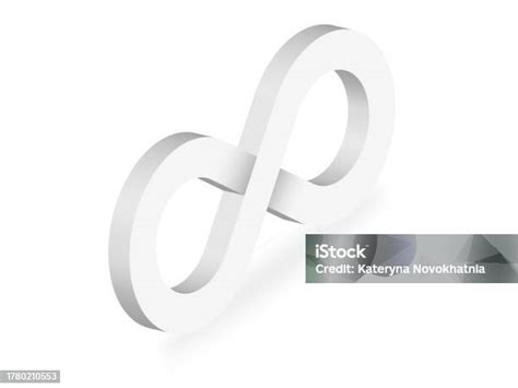 흰색 배경에 흰색 3d 무한대 기호입니다 끝없는 벡터 로고 디자인 웹 사이트 디자인 로고 앱 Ui에 대한 무한대의 개념