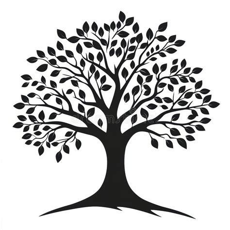 Tree With Roots Vector Isolated On White Background Ai Generated Vector Illustration Stock