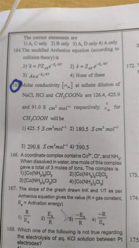 164 The Modified Arrhenius Equation According To Collision Theory Is