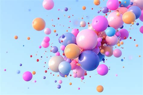 Colorful Bubbles Abstract Animation 3d Render Looping In Vertical