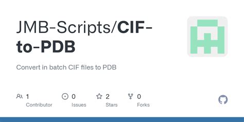 github jmb scripts cif to pdb convert in batch cif files to pdb