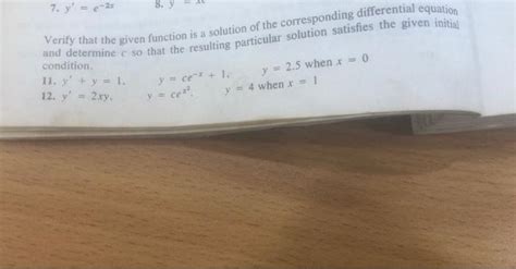 Solved Verify That The Given Function Is A Solution Of The Chegg Com